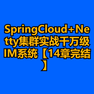 SpringCloud+Netty集群实战千万级IM系统【14章完结】