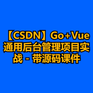 【CSDN】Go+Vue通用后台管理项目实战 - 带源码课件